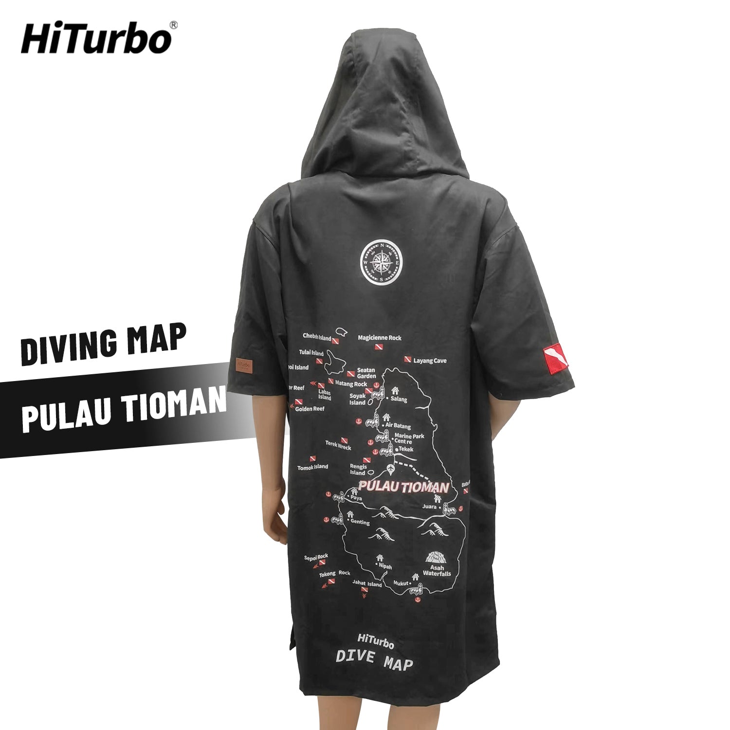 Pulau Tioman】HiTurbo Dive maps microfiber zipperd robe