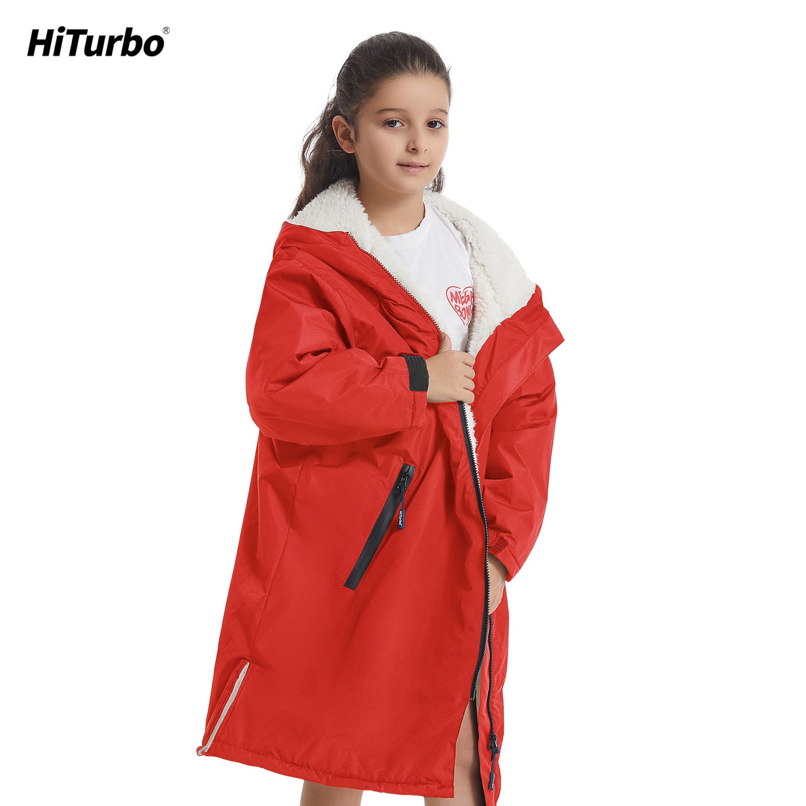 HiTurbo® Kids Waterproof Changing Robe Windproof Warm Robe Oversized C